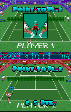 Screenshot of Hot Shots Tennis (Arcade, 1990) - MobyGames