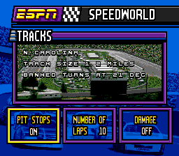 Screenshot of ESPN Speed World (SNES, 1994) - MobyGames
