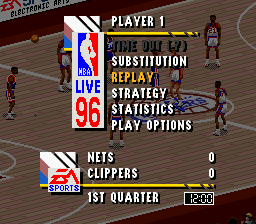 Screenshot of NBA Live 96 (SNES, 1995) - MobyGames