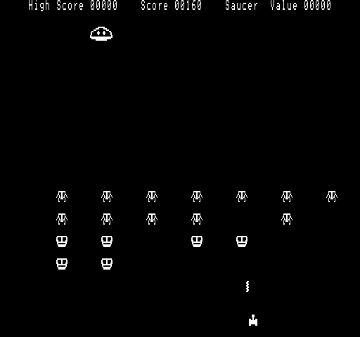 Screenshot of Martian Invaders (Exidy Sorcerer, 1980) - MobyGames
