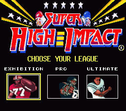 Screenshot of Super High Impact (SNES, 1991) - MobyGames