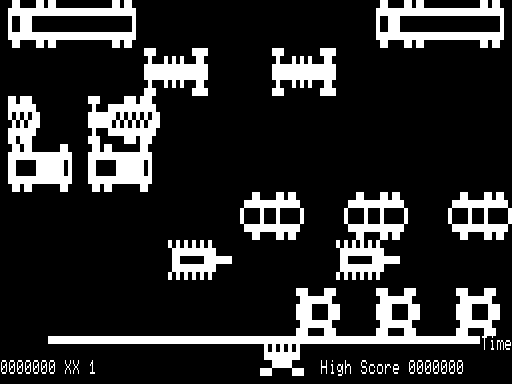 Screenshot of Frogger (TRS-80, 1981) - MobyGames