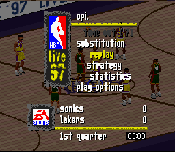 Screenshot of NBA Live 97 (SNES, 1996) - MobyGames