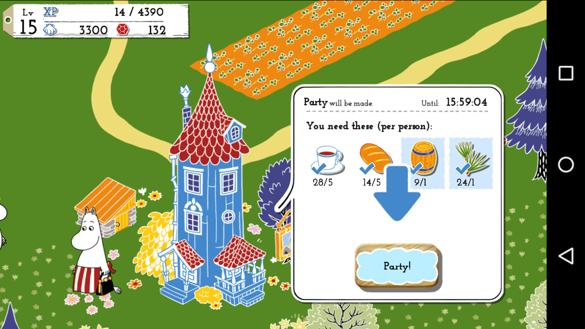 Screenshot of Moomin: Welcome to Moominvalley (Android, 2015) - MobyGames