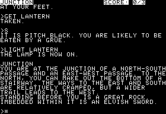 Screenshot of Zork III: The Dungeon Master (Apple II, 1982) - MobyGames