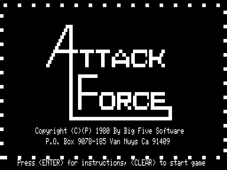 Attack Force (1980) - MobyGames