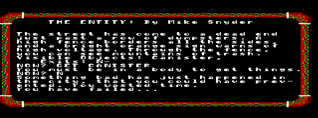 Screenshot of The Entity (TRS-80 CoCo, 1990) - MobyGames