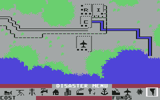 Screenshot of SimCity (Commodore 64, 1989) - MobyGames