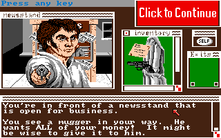 Screenshot of Deja Vu: A Nightmare Comes True!! (Amiga, 1985) - MobyGames