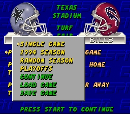 Screenshot of ESPN Sunday Night NFL (SNES, 1994) - MobyGames