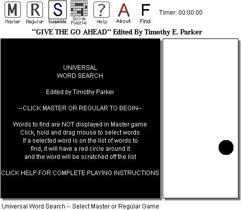 Screenshot of Universal Word Search (Browser, 1997) - MobyGames