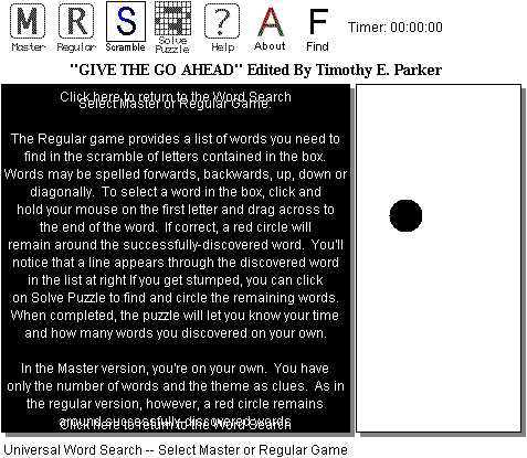 Screenshot of Universal Word Search (Browser, 1997) - MobyGames