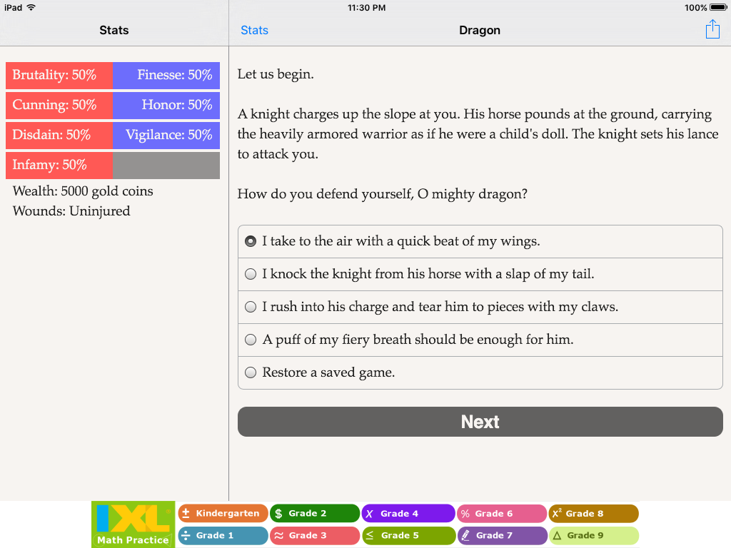 Screenshot of Choice of the Dragon (iPad, 2010) - MobyGames