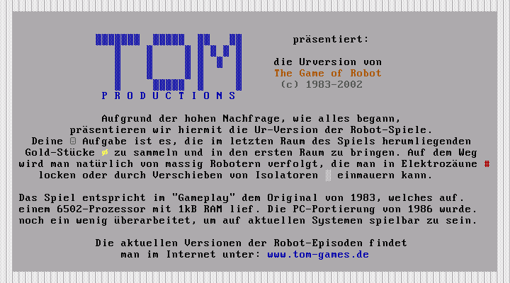 Game of Robot (1986) - MobyGames