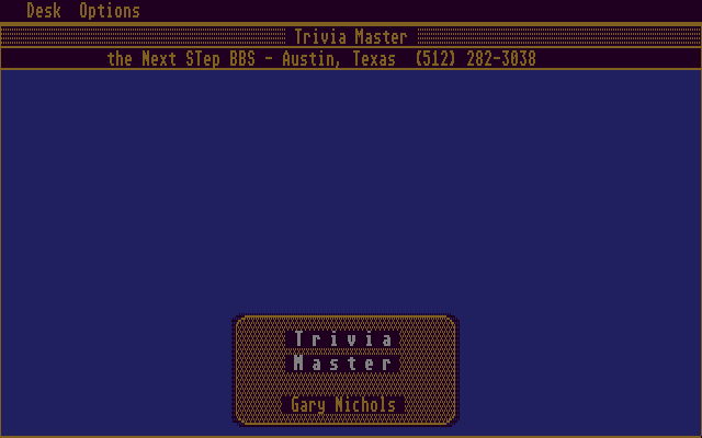 Screenshot of Trivia Master (Atari ST, 1987) - MobyGames