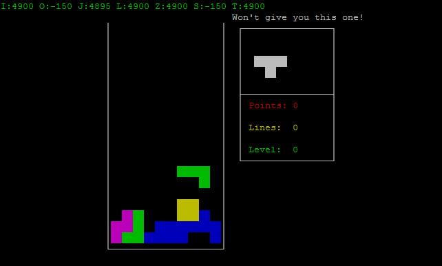 Screenshot of Bastet (Linux, 2004) - MobyGames