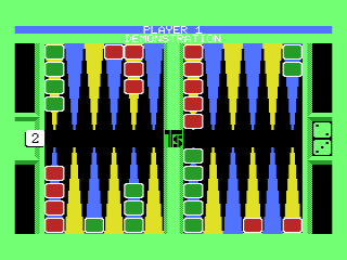 Screenshot of Backgammon (MSX, 1984) - MobyGames