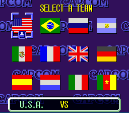 Screenshot of Capcom's Soccer Shootout (SNES, 1994) - MobyGames