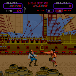Screenshot of Buccaneers (Arcade, 1989) - MobyGames