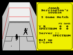 Screenshot of Jonah Barrington's Squash (ZX Spectrum, 1985) - MobyGames