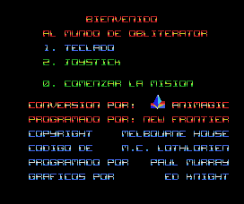 Screenshot of Obliterator (MSX, 1988) - MobyGames