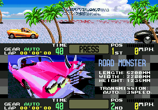 Screenshot of OutRunners (Genesis, 1993) - MobyGames