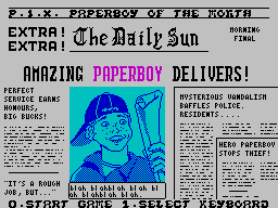 Screenshot of Paperboy (ZX Spectrum, 1984) - MobyGames