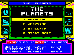 Screenshot of The Planets (ZX Spectrum, 1986) - MobyGames