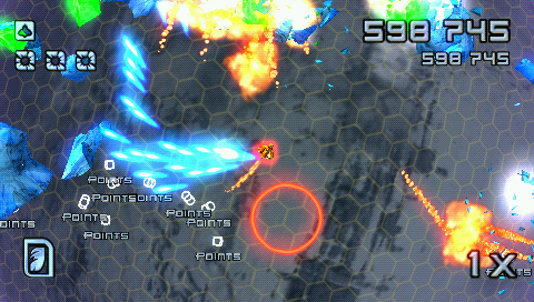 Screenshot of Super Stardust Portable (PSP, 2008) - MobyGames