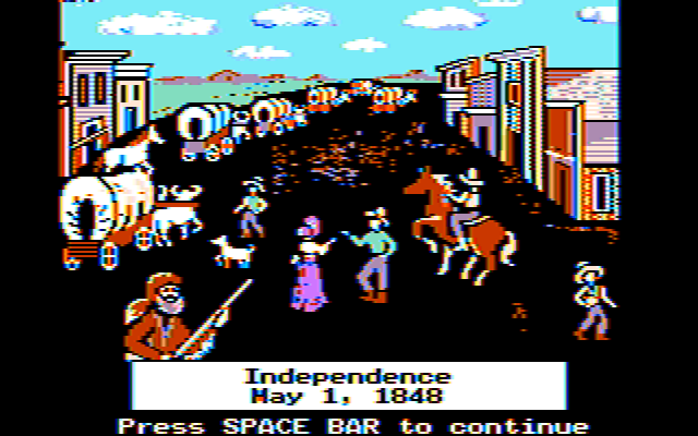 Screenshot of The Oregon Trail (DOS, 1985) - MobyGames