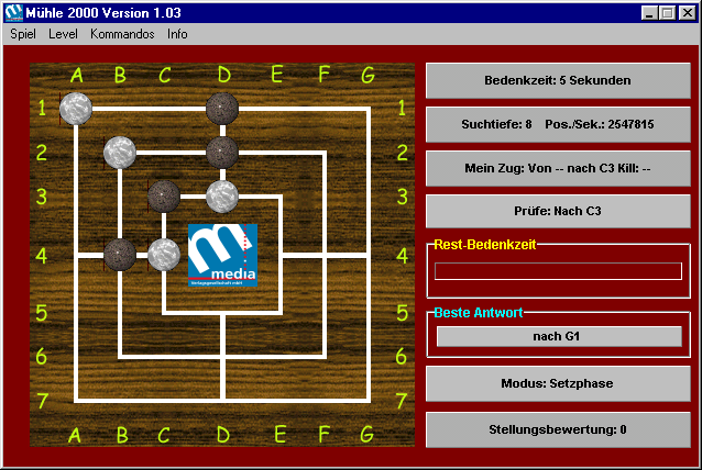 Screenshot of Computer Mühle (Windows, 1999) - MobyGames