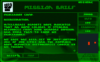 Screenshot of Syndicate (Amiga CD32, 1993) - MobyGames