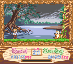 Screenshot of Araiguma Rascal (SNES, 1994) - MobyGames