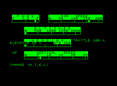 Screenshot of Flight Simulator (Commodore PET/CBM, 1978) - MobyGames