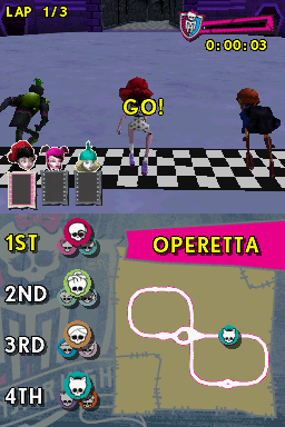 Screenshot of Monster High: Skultimate Roller Maze (Nintendo DS, 2012 ...