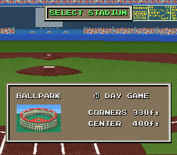 Screenshot of The Sporting News Baseball (SNES, 1994) - MobyGames