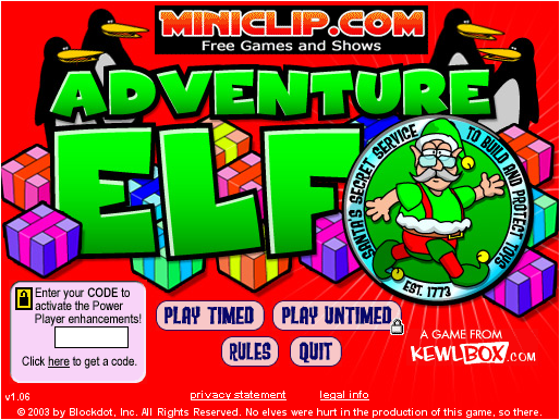 Screenshot of Adventure Elf (Browser, 2003) - MobyGames