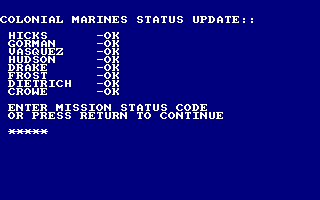 Screenshot of Aliens: The Computer Game (Amstrad CPC, 1986) - MobyGames