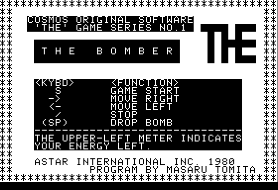 The Bomber (1980) - MobyGames