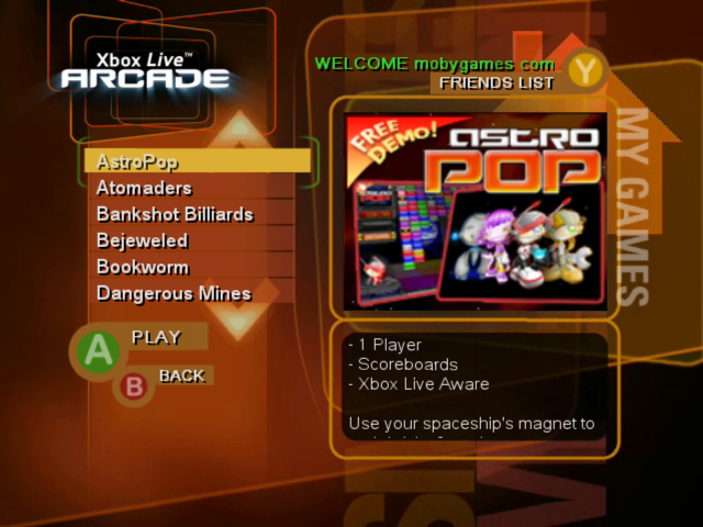 Screenshot of AstroPop Deluxe (Xbox, 2004) - MobyGames
