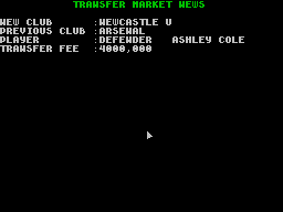 Screenshot of ZX Football Manager 2005 (ZX Spectrum, 2004) - MobyGames