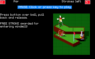 Screenshot of Will Harvey's Zany Golf (Amiga, 1988) - MobyGames