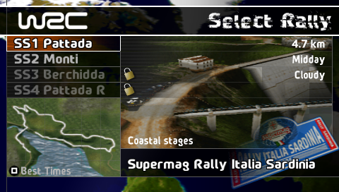 Screenshot of WRC (PSP, 2005) - MobyGames