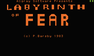 Labyrinth of Fear (1983) - MobyGames