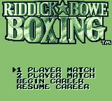 Screenshot of Riddick Bowe Boxing (Game Boy, 1993) - MobyGames