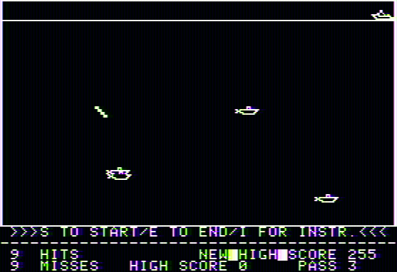 Screenshot of Depth Charge (Apple II, 1978) - MobyGames