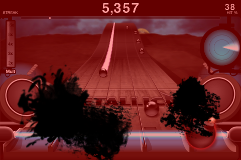 Screenshot of Tap Tap Revenge: Metallica (iPhone, 2009) - MobyGames