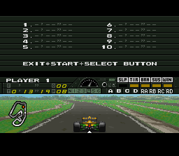 Screenshot of F1 Pole Position (SNES, 1992) - MobyGames