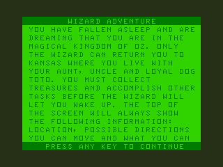 Screenshot of Wizard Adventure (TRS-80 CoCo, 1985) - MobyGames
