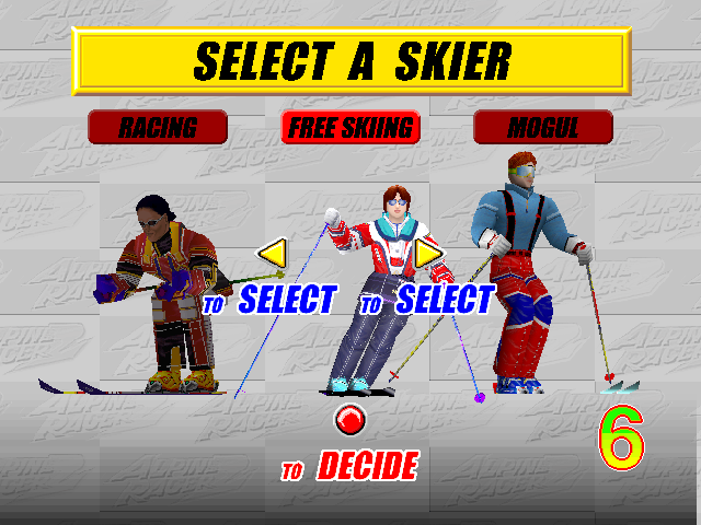 Screenshot of Alpine Racer 2 (Arcade, 1996) - MobyGames